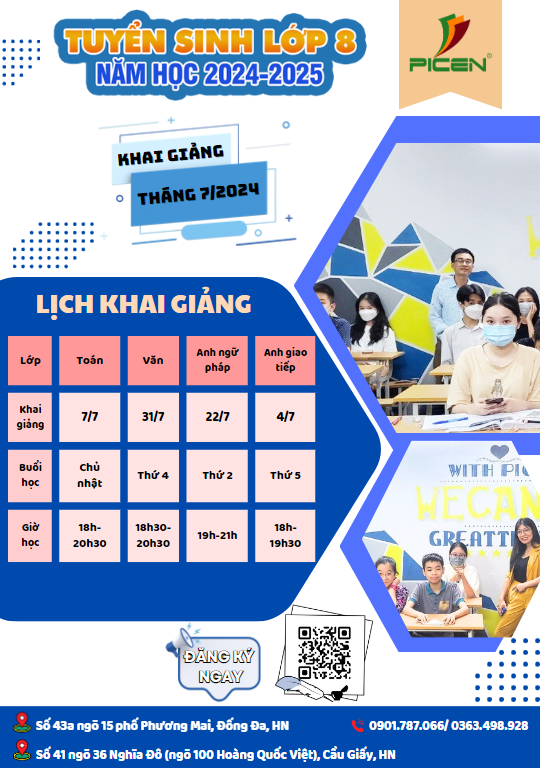 Tuyển sinh lớp 8 năm học 2024-2025